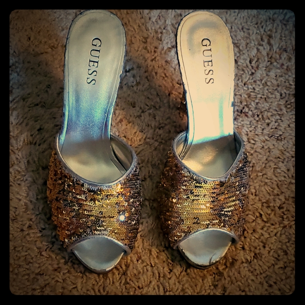 Gold Sequence Heels - Gem